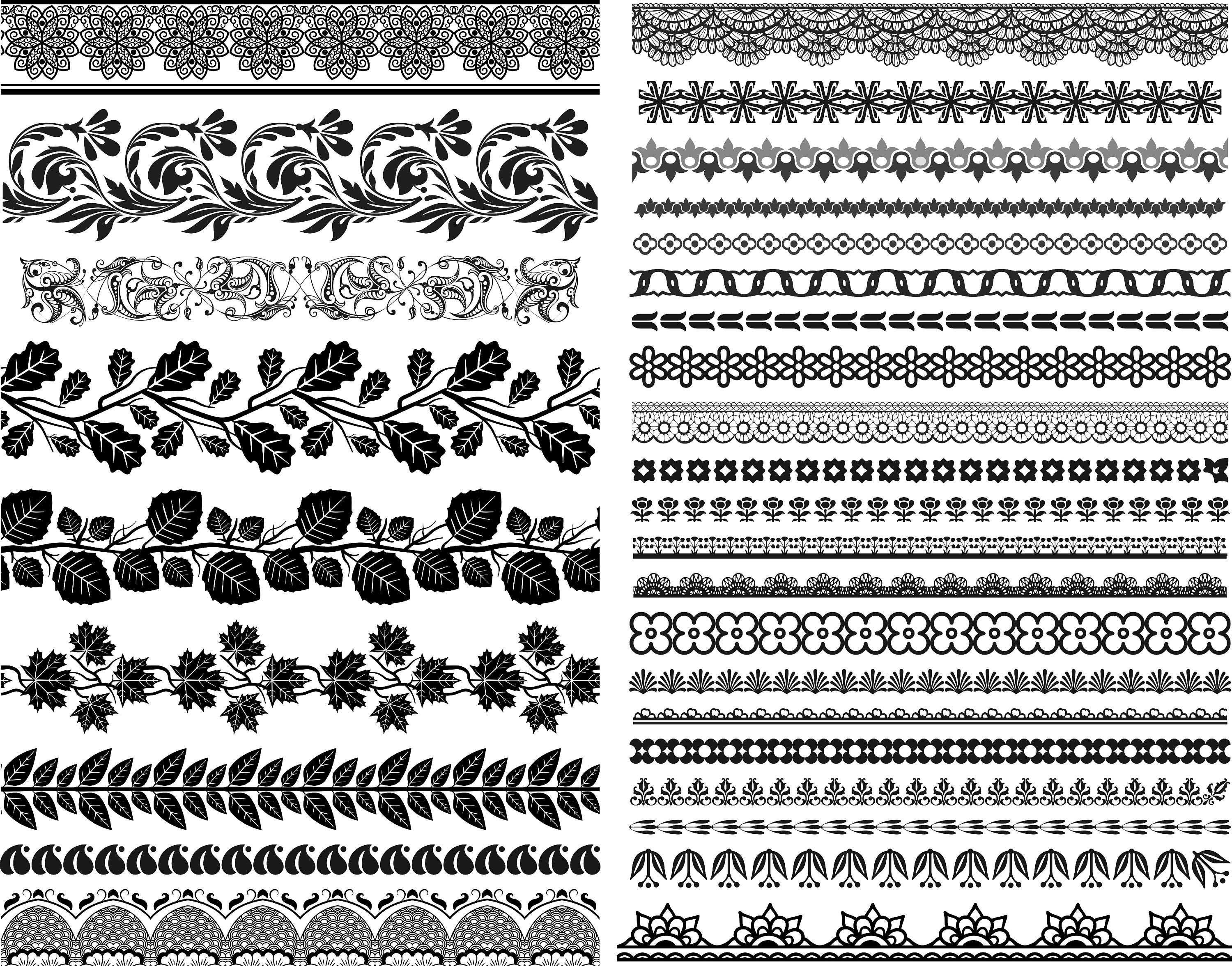 Flower Border Svg Decorative Elements Bundle Svg Silhouette - Etsy UK