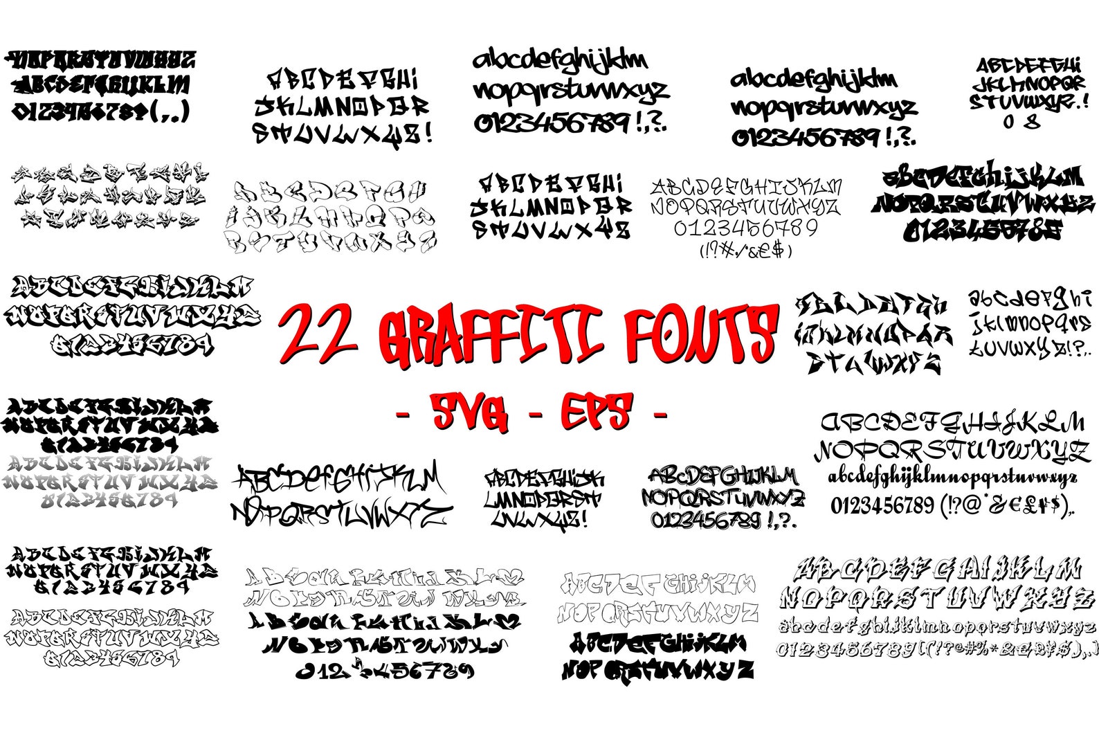 22 SVG Graffiti Font Bundle Urban Font Bundle Cricut - Etsy