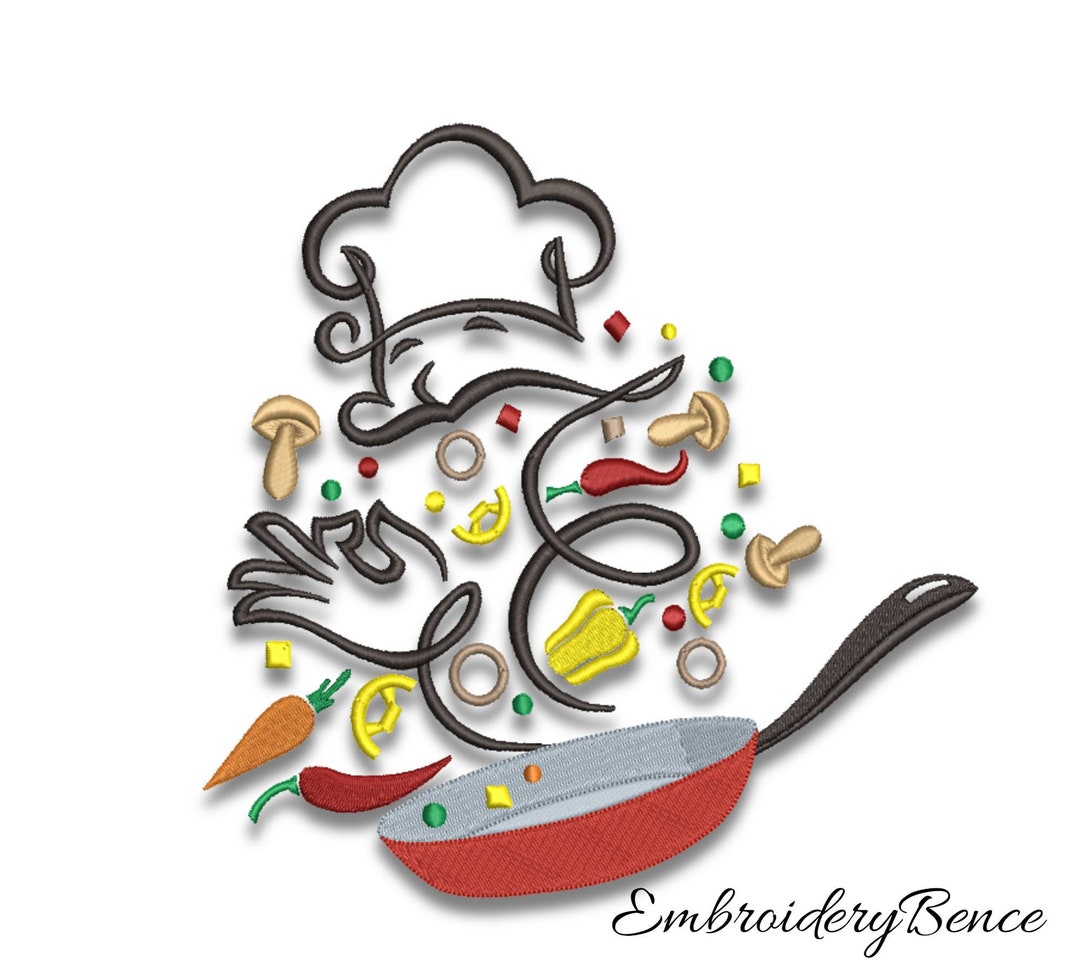 Kitchen Embroidery Machine Designs Pes Cooking Instant Digital Download ...