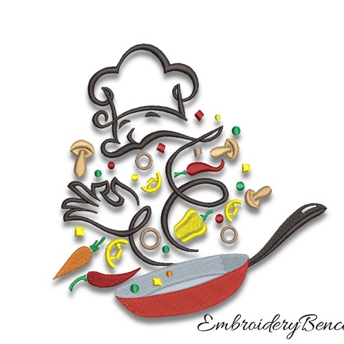 Kitchen Embroidery Machine Designs Pes Cooking Instant Digital | Etsy