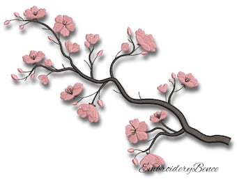 Sewing & Fiber Patterns Spring Flower Design Sakura Branch Machine ...