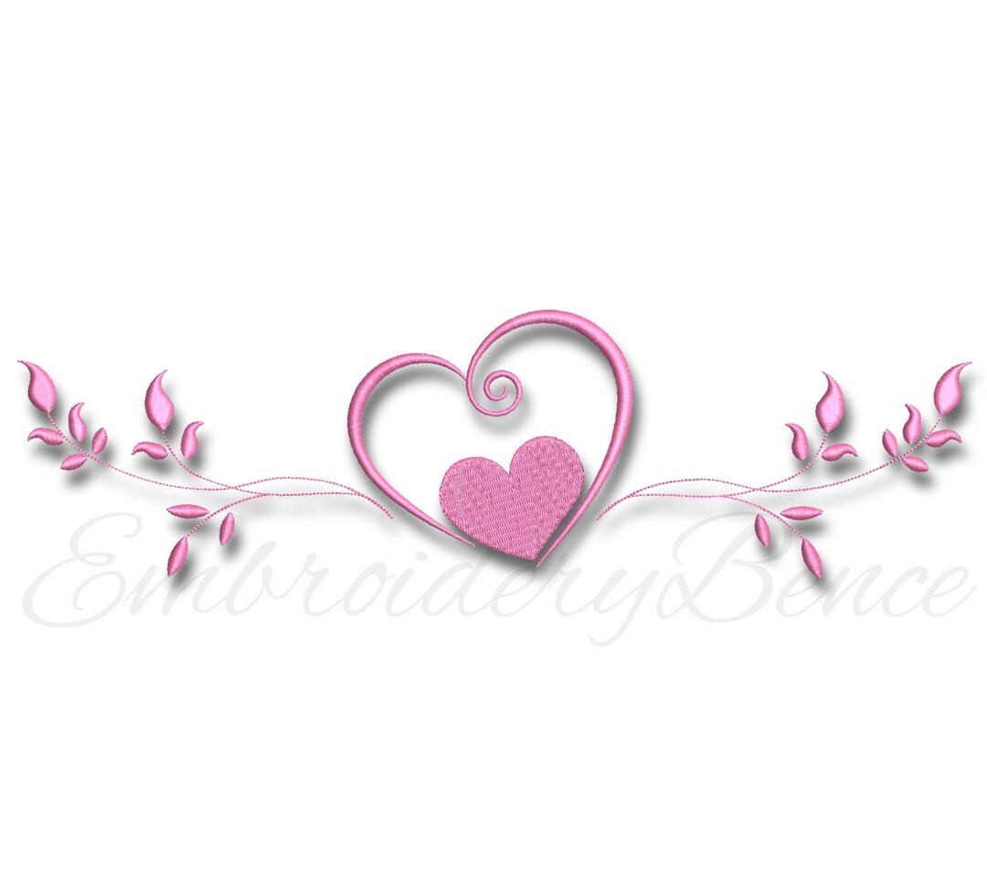 Heart Ornament Embroidery Machine Design Pes - Etsy