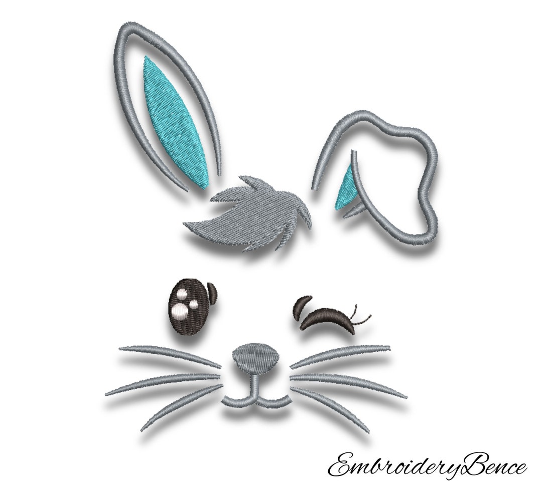 Bunny Face Embroidery Machine Design Boy Easter Instant Digital - Etsy