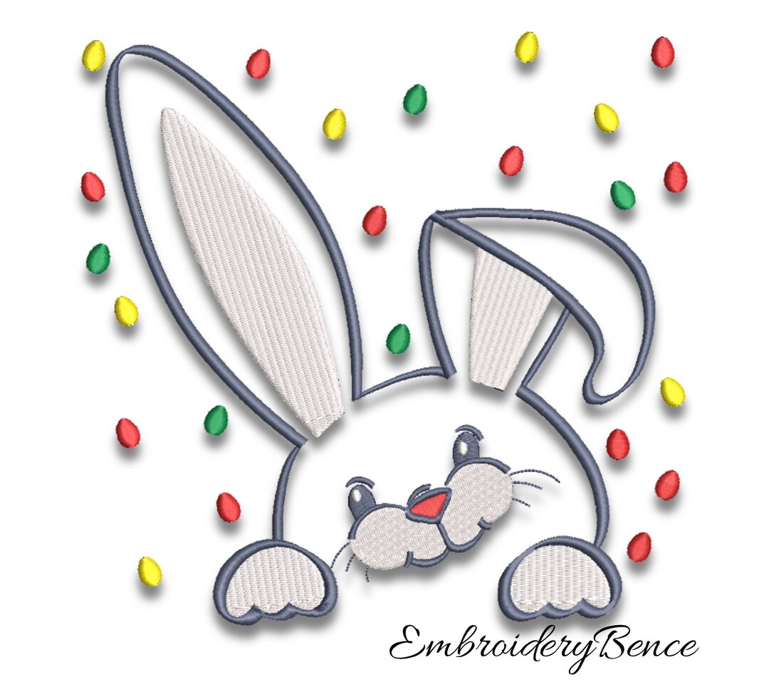 Cute Bunny Embroidery Designs Easter Eggs Machine Pes Rabbit - Etsy
