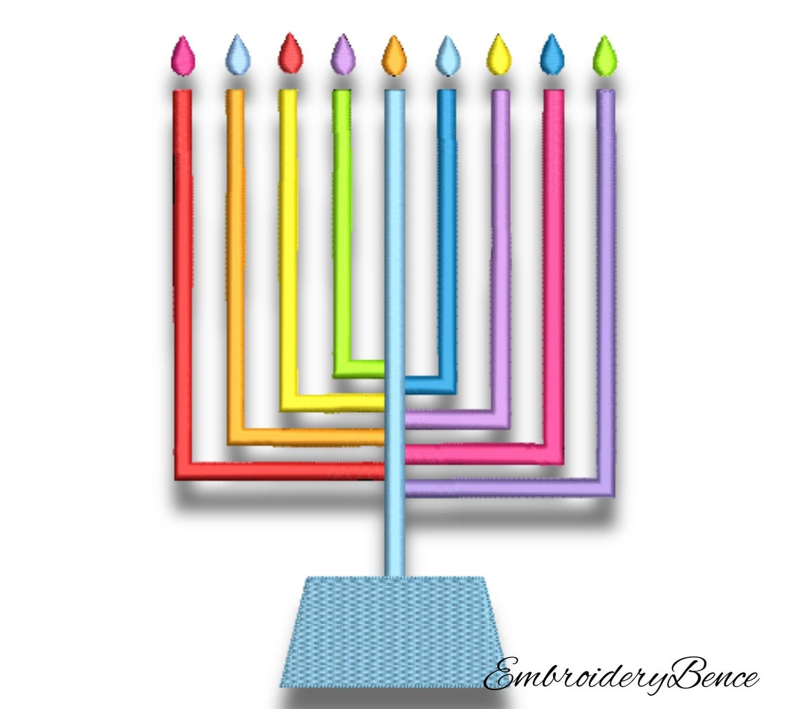 Menorah Embroidery Designs Hanukkah Machine Pes Pattern - Etsy