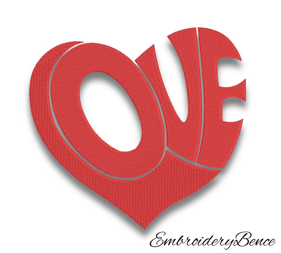 Love Embroidery Machine Designs Heart Valentine Pes Pattern - Etsy