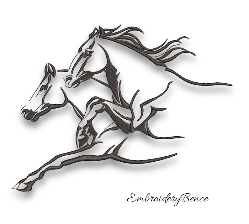 Horses Embroidery Machine Designs Instant Digital Download Pattern - Etsy