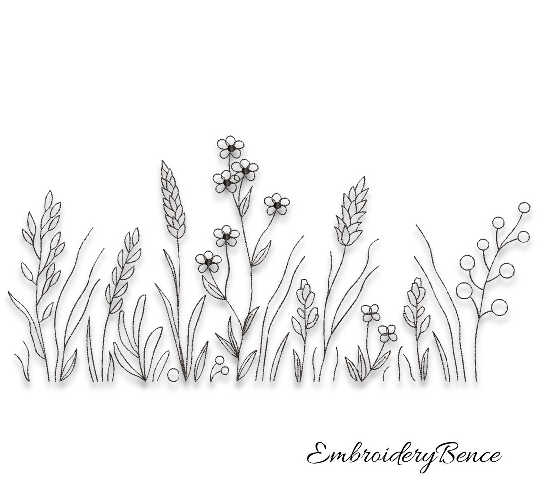 Field Embroidery Machine Design Flowers Pes Patterns Instant Digital ...