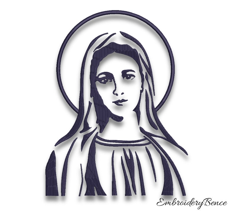 Virgin Mary Embroidery Machine Design Pes Madonna Instant Digital ...