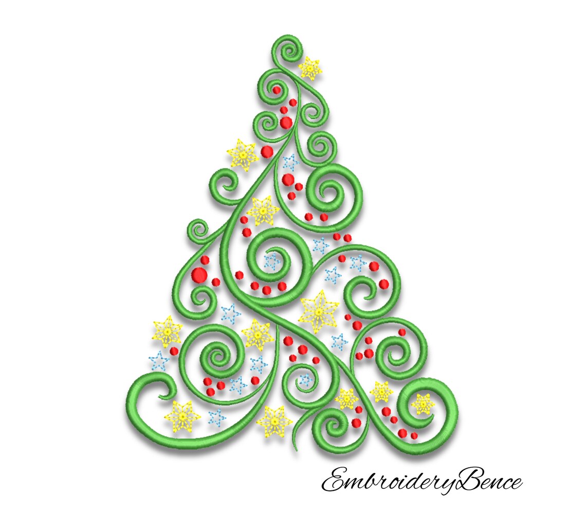 Christmas Tree Embroidery Machine Designs Pes Instant Digital - Etsy