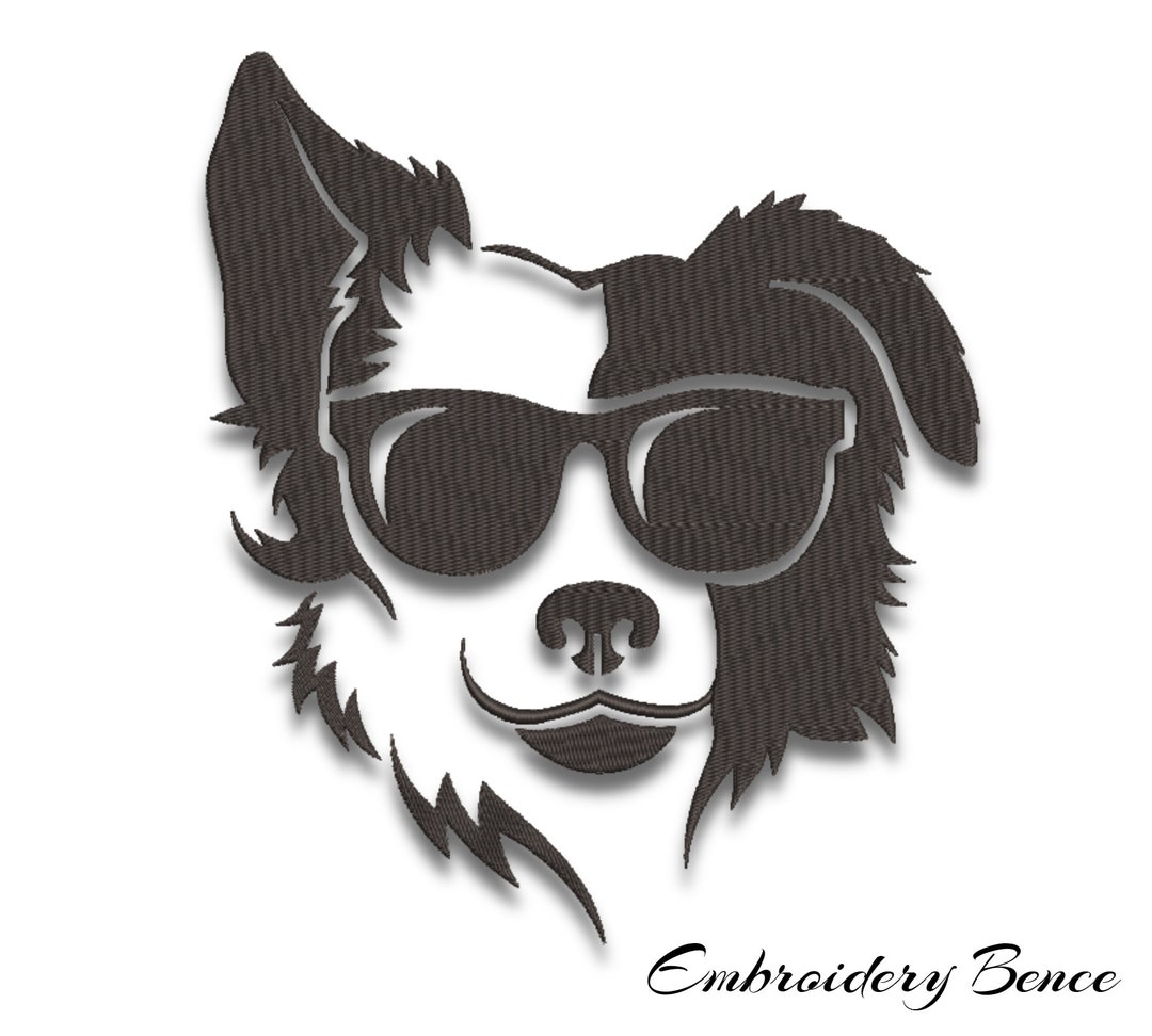 Border Collie Embroidery Design Machine Pes Pattern Sunglasses - Etsy