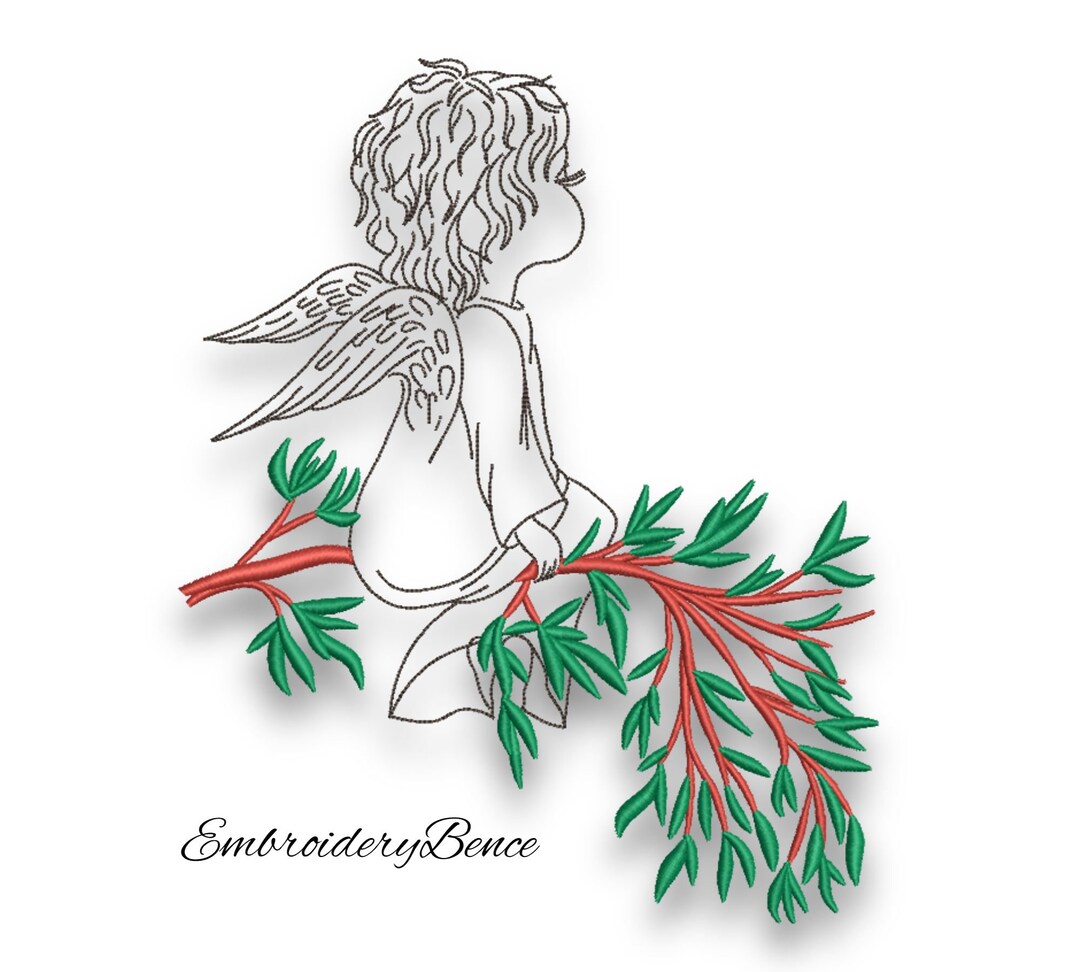 Angel Embroidery Machine Designs Christmas Pes Pattern Instant Digital ...