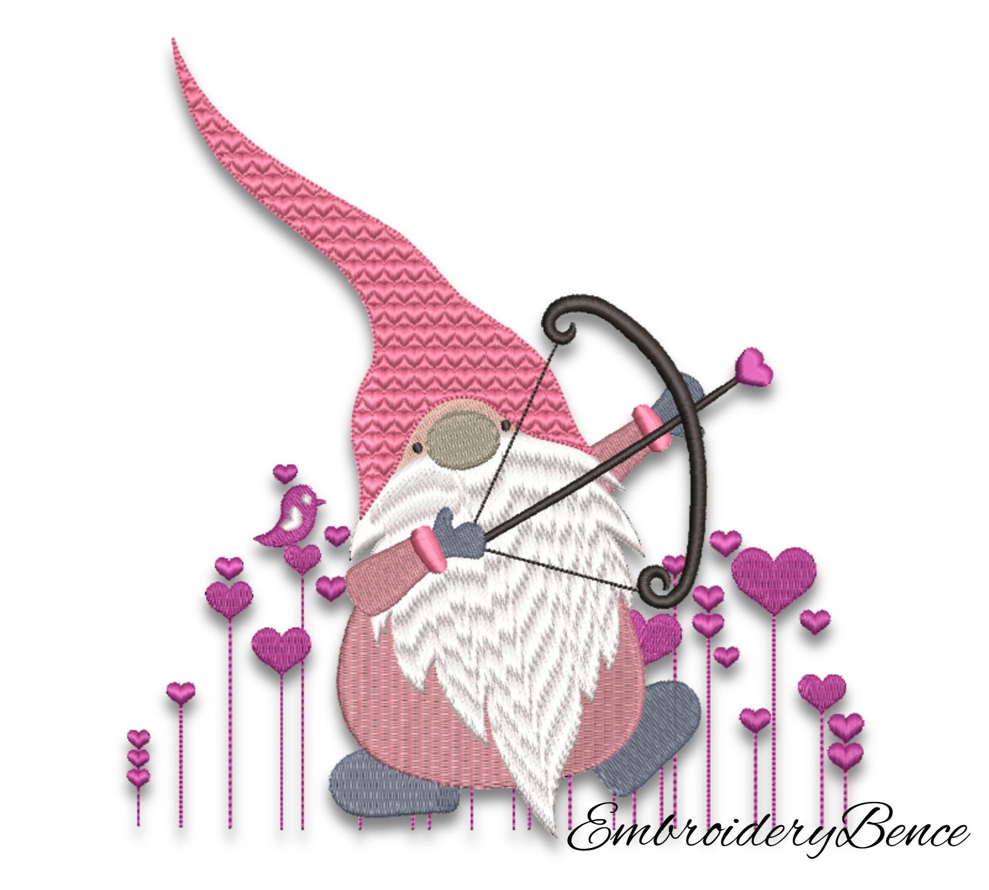 Gnome Embroidery Designs Machine Pattern Pes Love Valentine's Day - Etsy
