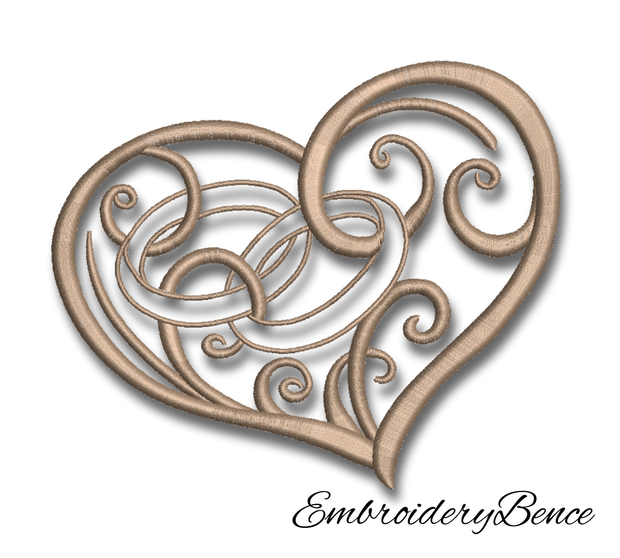 Wedding Rings Embroidery Machine Design Pes Love Heart - Etsy