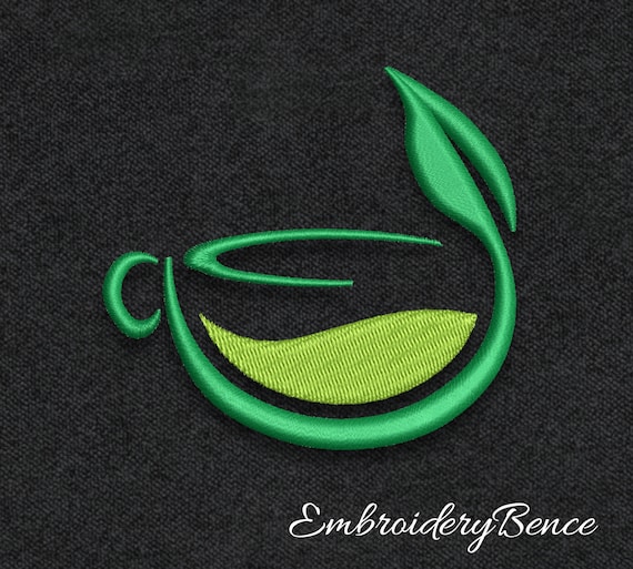 Tea embroidery machine designs pes kitchen instant digital pe | Etsy