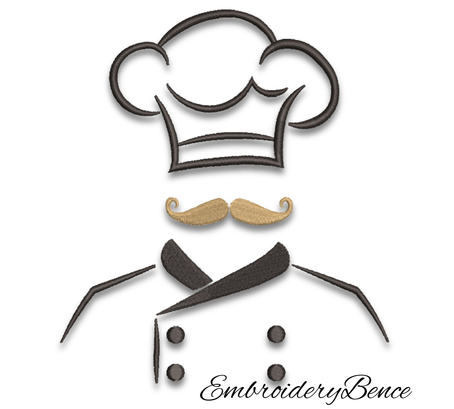 Chef Embroidery Design Pes Machine Pattern Kitchen - Etsy