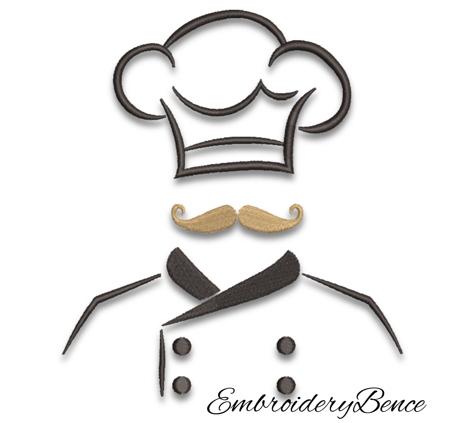 Chef embroidery design pes machine pattern kitchen | Etsy