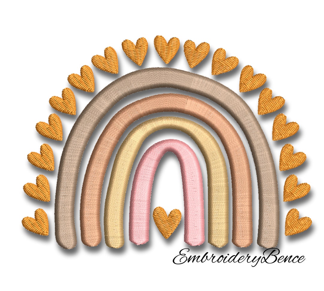 Boho Rainbow Embroidery Machine Designs Pes Instant Download Digital ...