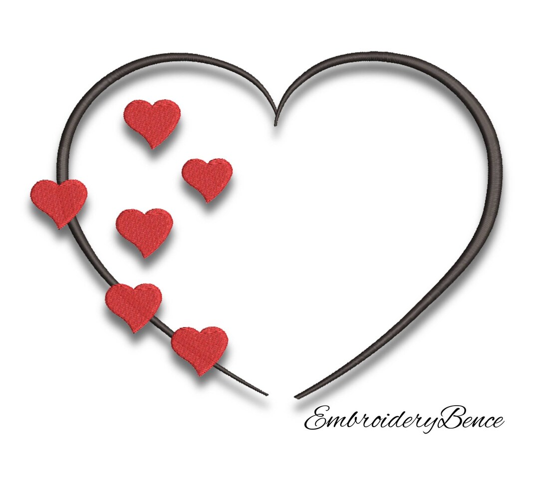 Hearts Embroidery Design Love Heart Valentines Day Shapes Machine ...