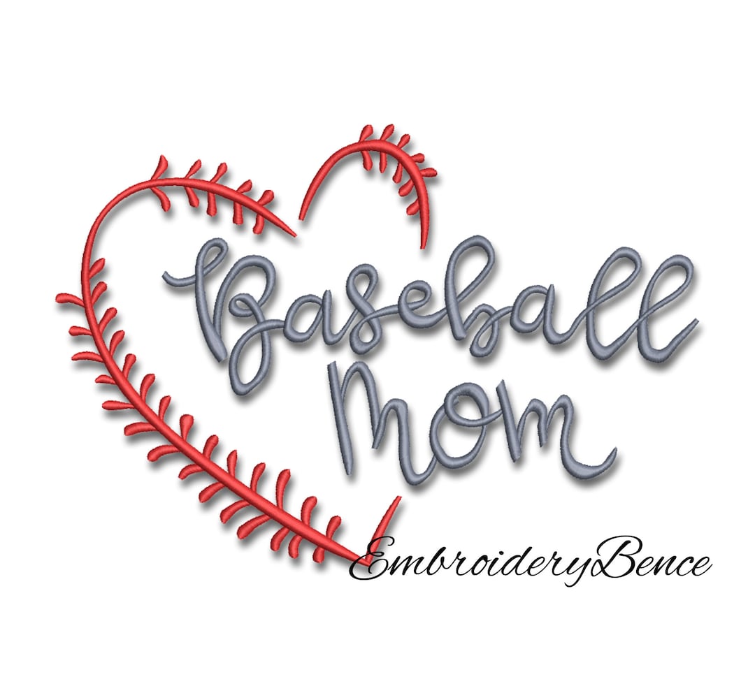 Baseball Mom Embroidery Design Machine Pes Pattern Pe Instant Digital ...
