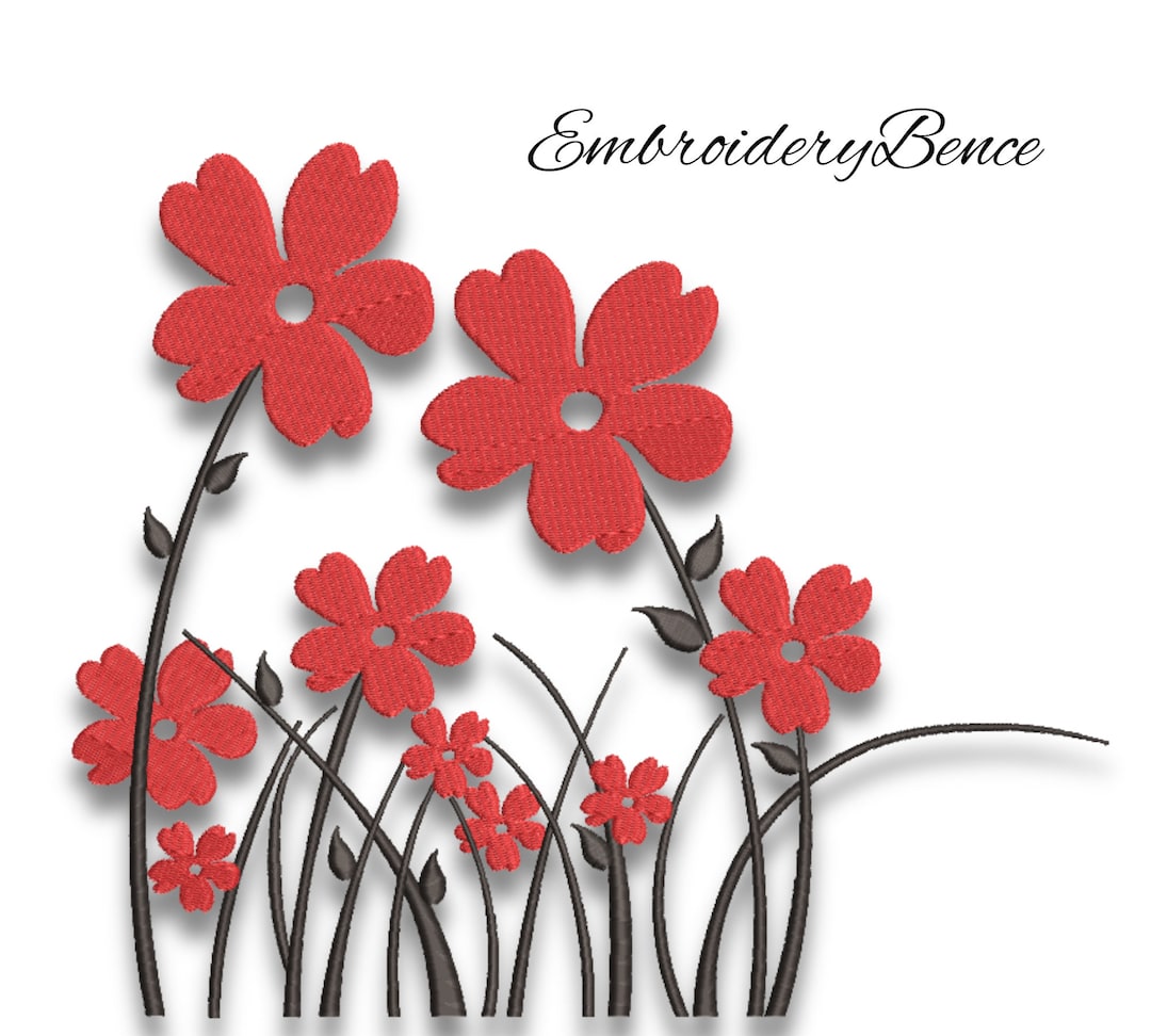 Flowers Embroidery Machine Designs Meadow Pes Floral Instant Digital ...
