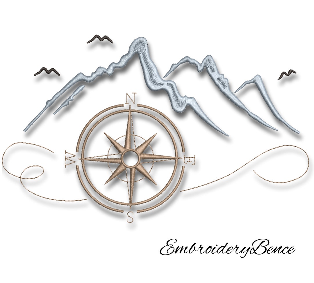 Compass Embroidery Machine Designs Pes Instant Digital Download - Etsy