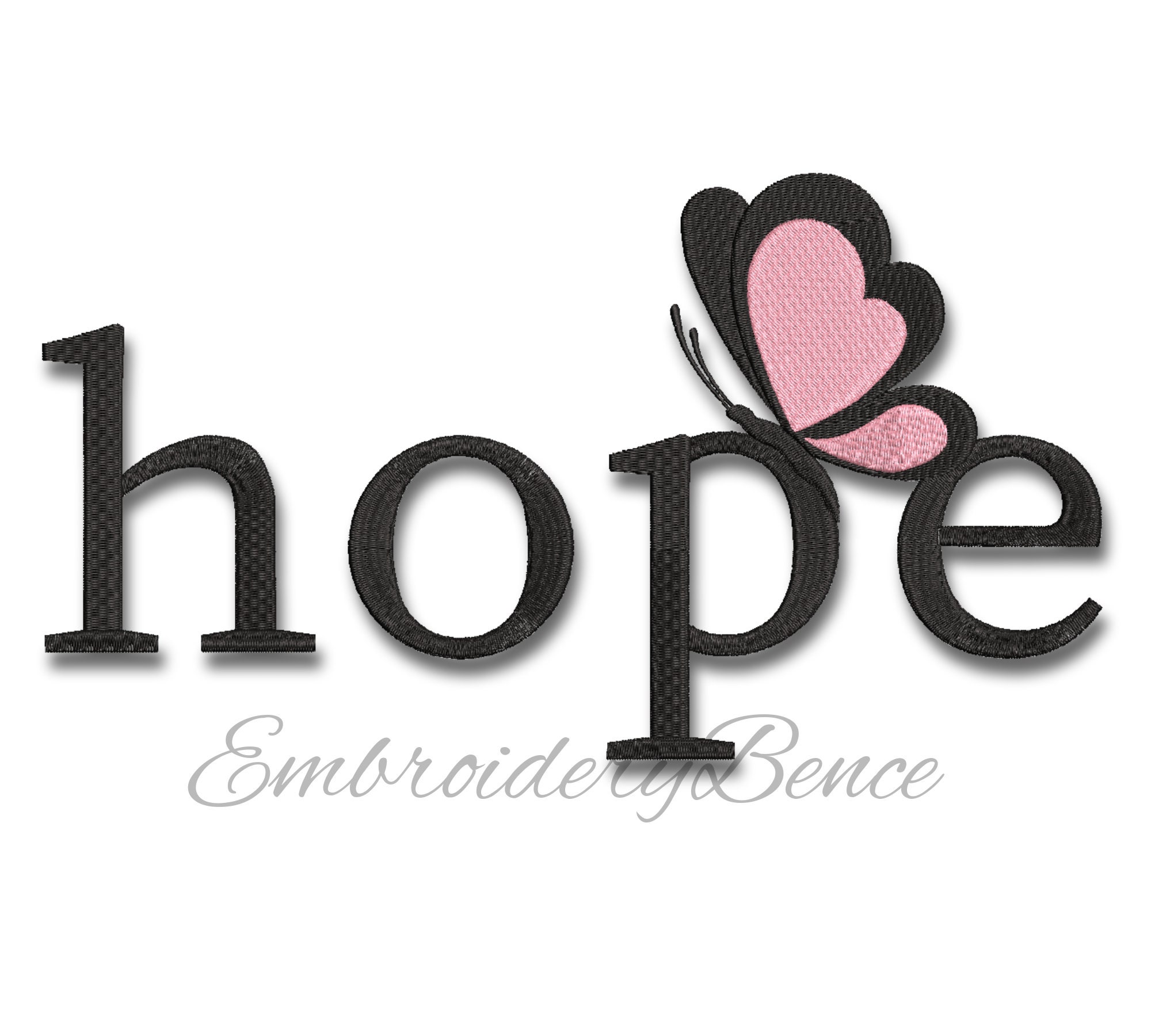 Hope Breast Cancer ribbon embroidery machine design butterfly | Etsy