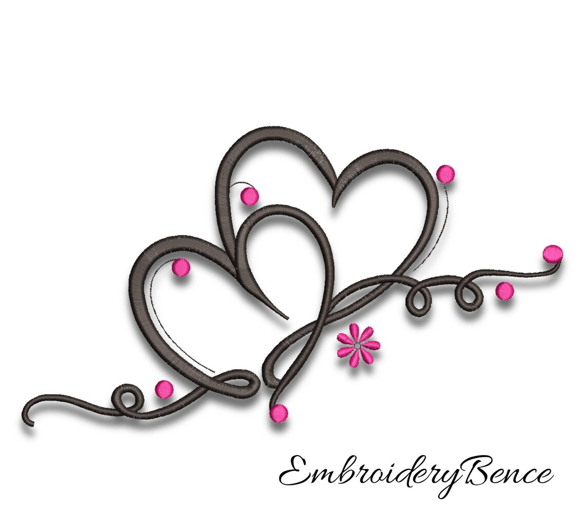 Heart Embroidery Machine Design Valentine's Day Pes - Etsy