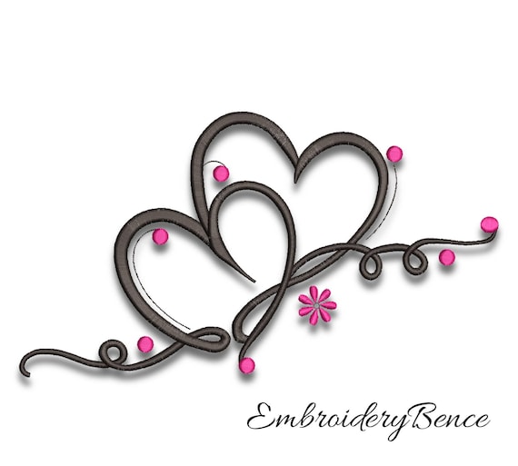 Heart Embroidery Machine Design Valentine's Day Pes - Etsy