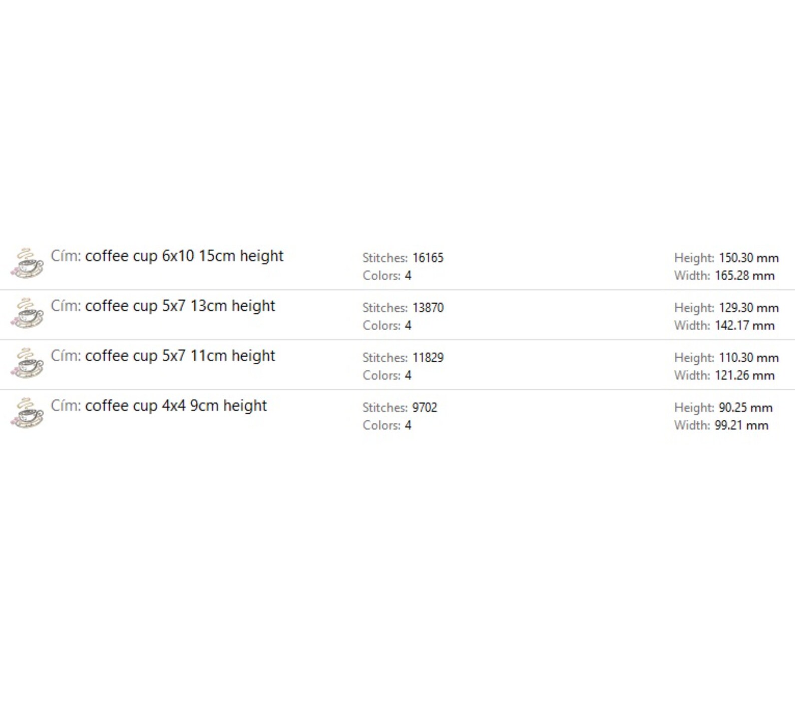 Coffee Cup Embroidery Machine Design Pes Kitchen Instant - Etsy