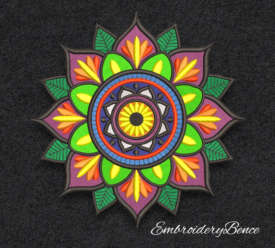 Mandala Embroidery Machine Designs Pes Pattern Sacred Geometry Flower ...