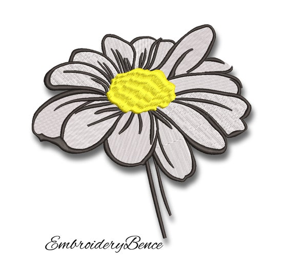 Daisy Embroidery Machine Design Flowers Pe File Digital | Etsy
