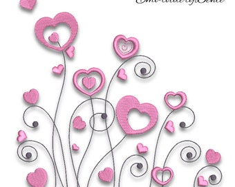 Hearts Embroidery Design.love. Heart Shapes.machine Embroidery - Etsy