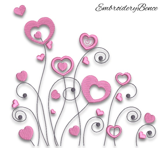 Hearts Embroidery Design.love. Heart Shapes.machine Embroidery - Etsy