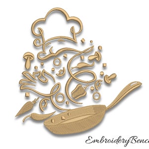 Kitchen Embroidery Machine Designs Pes Cooking Instant Digital Download ...