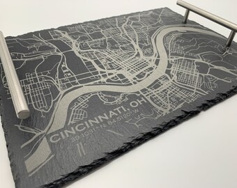 Personalized Monogram Slate Tray, Slate Charcuterie Board, Slate ...