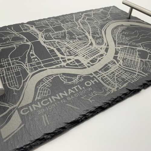 City Map Slate Serving Tray Slate Charcuterie Board Cheese - Etsy