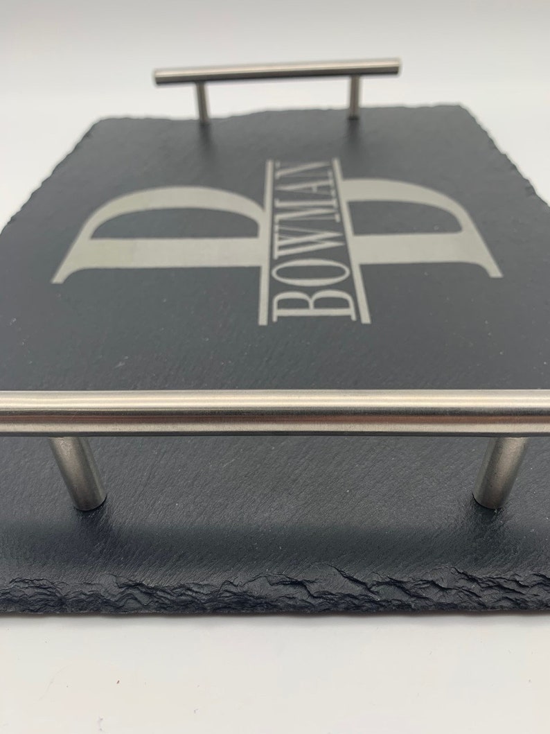 Personalized Monogram Slate Tray, Slate Charcuterie Board, Slate ...