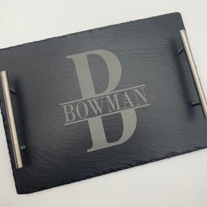 Personalized Monogram Slate Tray, Slate Charcuterie Board, Slate ...