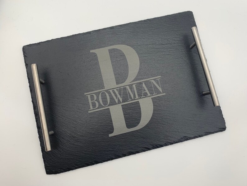 Personalized Monogram Slate Tray, Slate Charcuterie Board, Slate ...