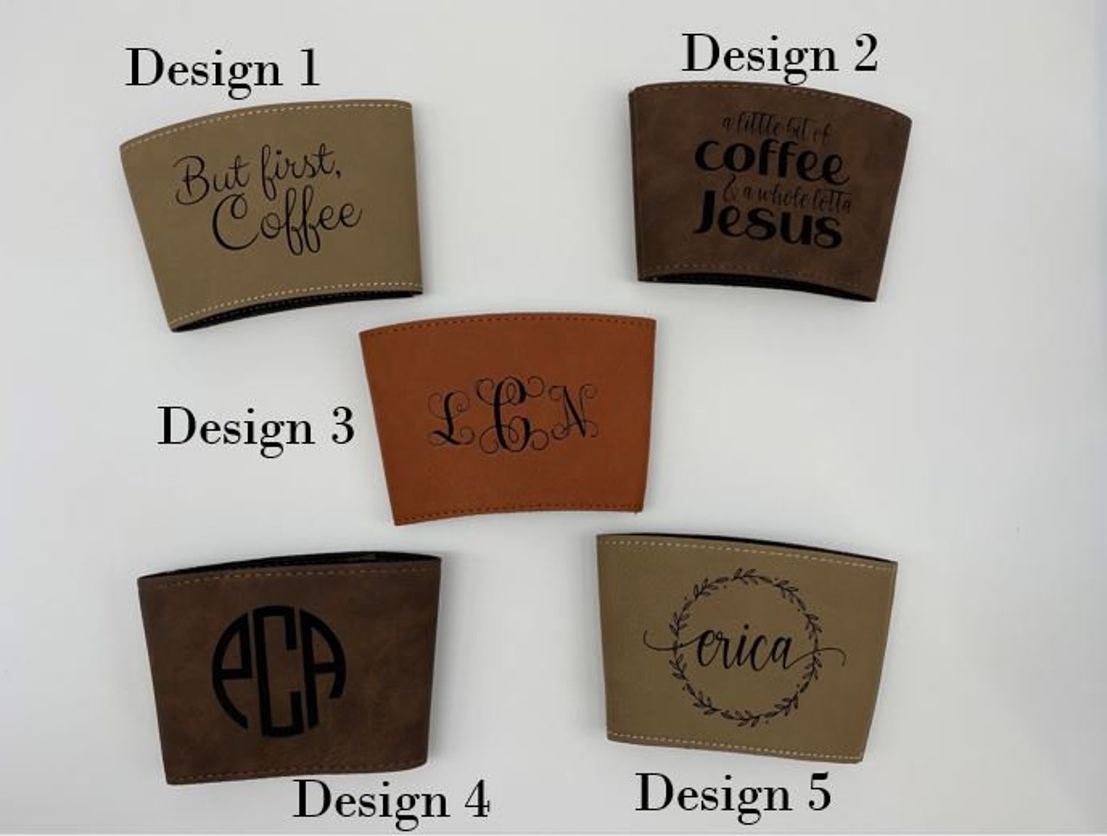 Personalized Leather Coffee Cup Sleeve Coffee Cup Sleeve Cup | Etsy