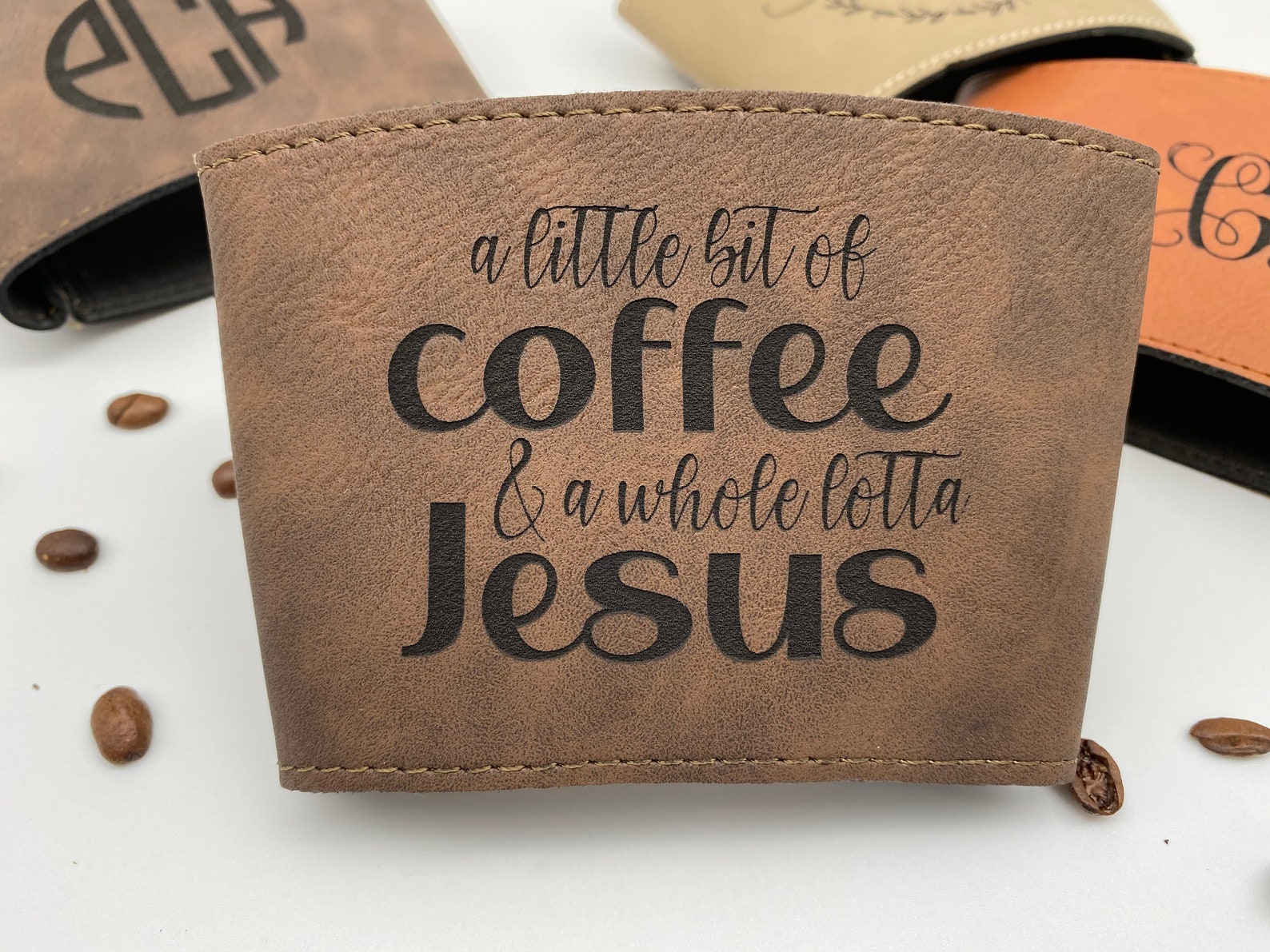Personalized Leather Coffee Cup Sleeve Coffee Cup Sleeve Cup | Etsy