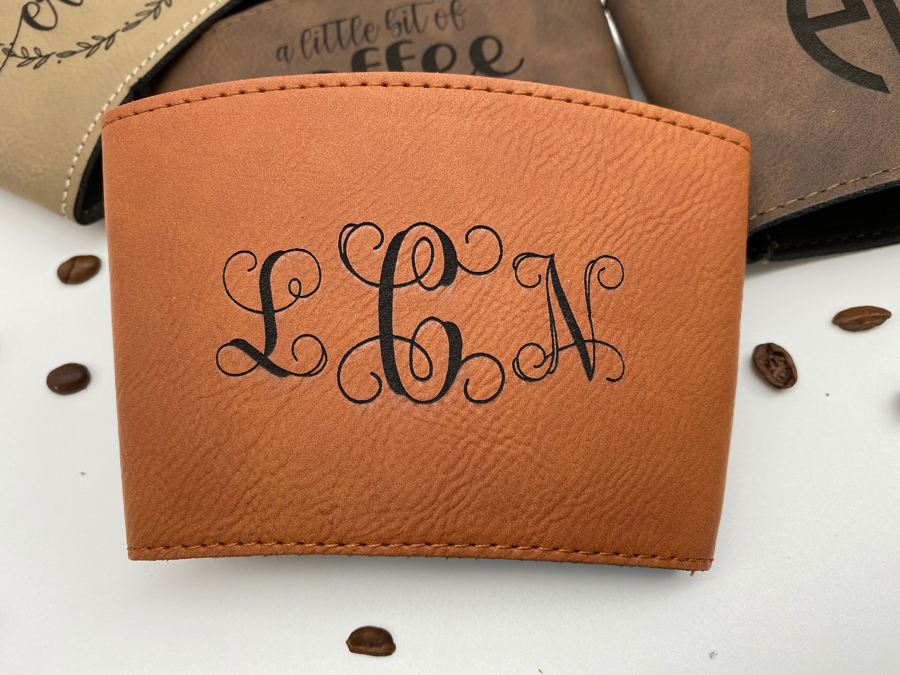 Personalized Leather Coffee Cup Sleeve Coffee Cup Sleeve Cup | Etsy