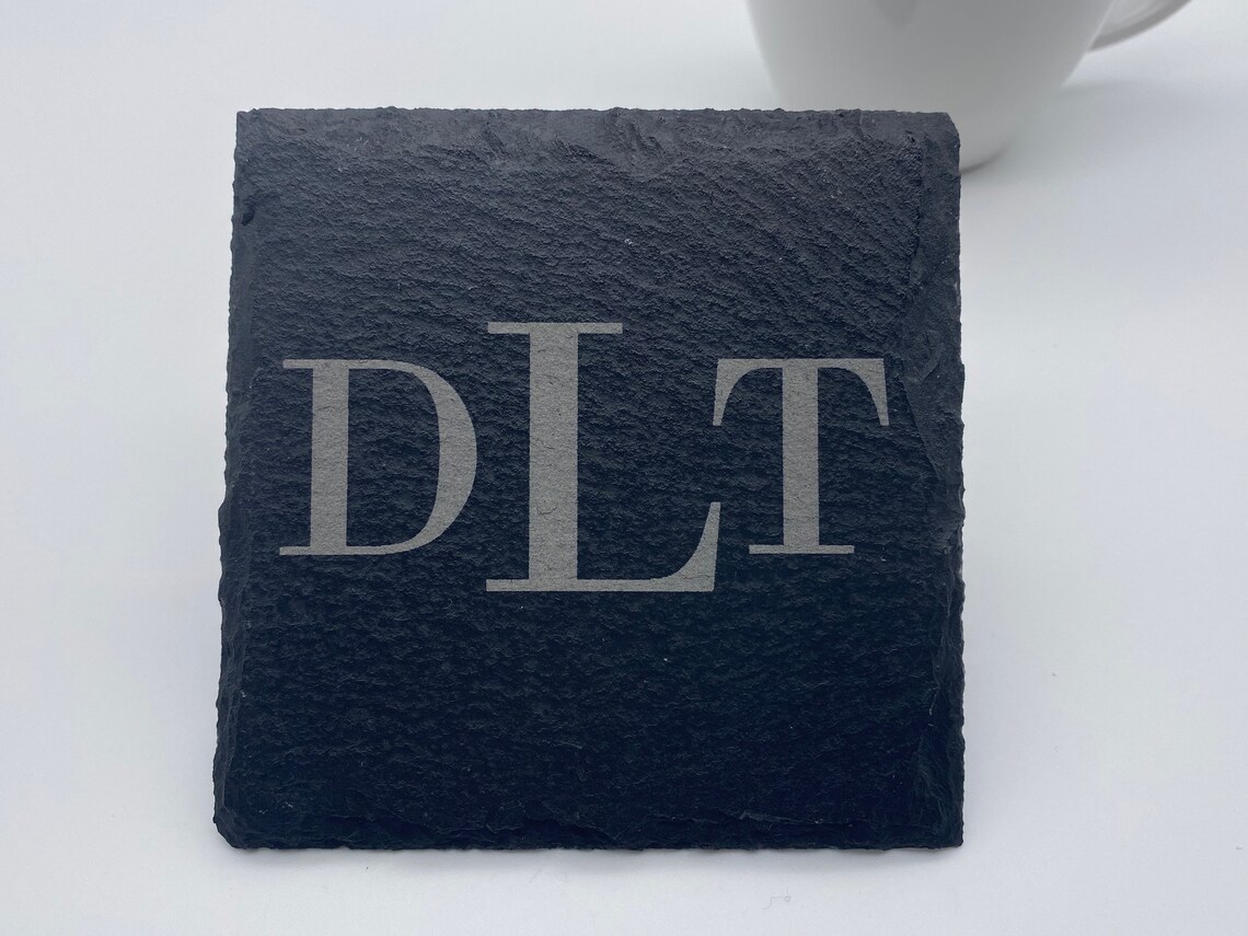 Personalized Monogram Slate Coaster, Wedding Gift, Coasters, Monogram ...