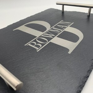 Personalized Monogram Slate Tray, Slate Charcuterie Board, Slate ...