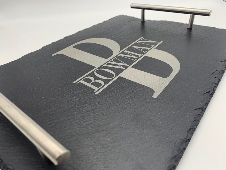Personalized Monogram Slate Tray, Slate Charcuterie Board, Slate ...