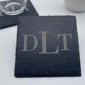 Personalized Monogram Slate Coaster, Wedding Gift, Coasters, Monogram ...