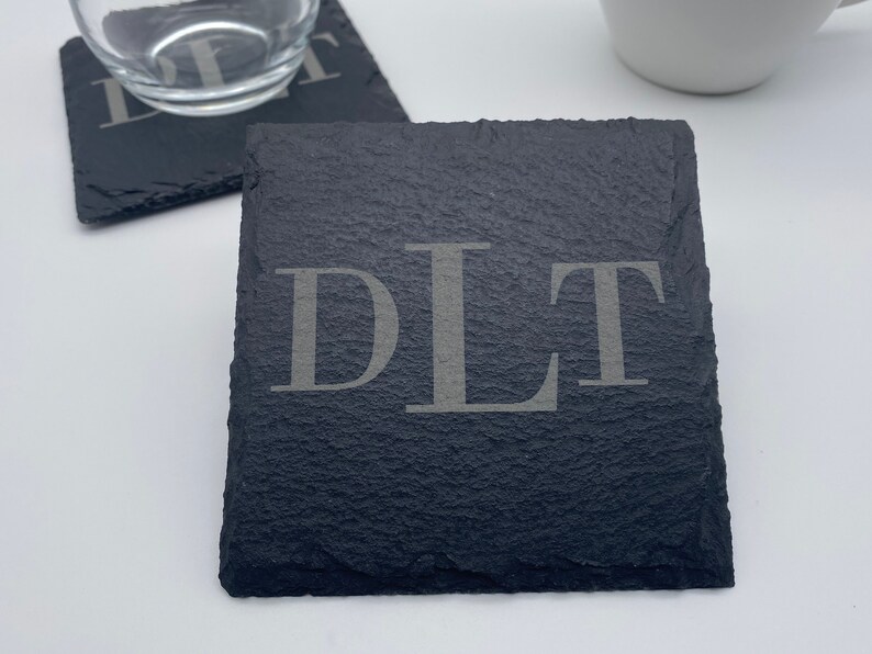 Personalized Monogram Slate Coaster, Wedding Gift, Coasters, Monogram ...
