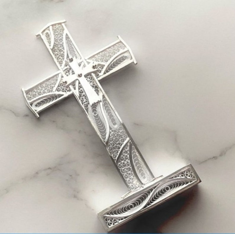 Standing Double Trinity Cross on Base. - Etsy