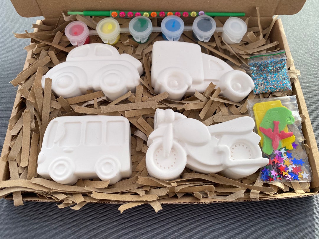 Paint Your Own Vehicles Craft Kit | Car Van Bus Motorbike | Craft Set ...